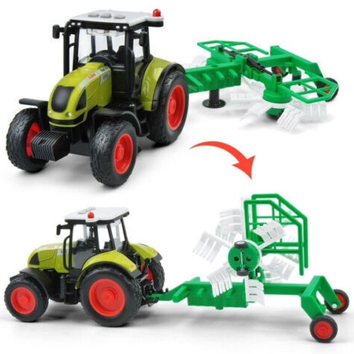 2Pcs Farm Tractor Toy Truck Set