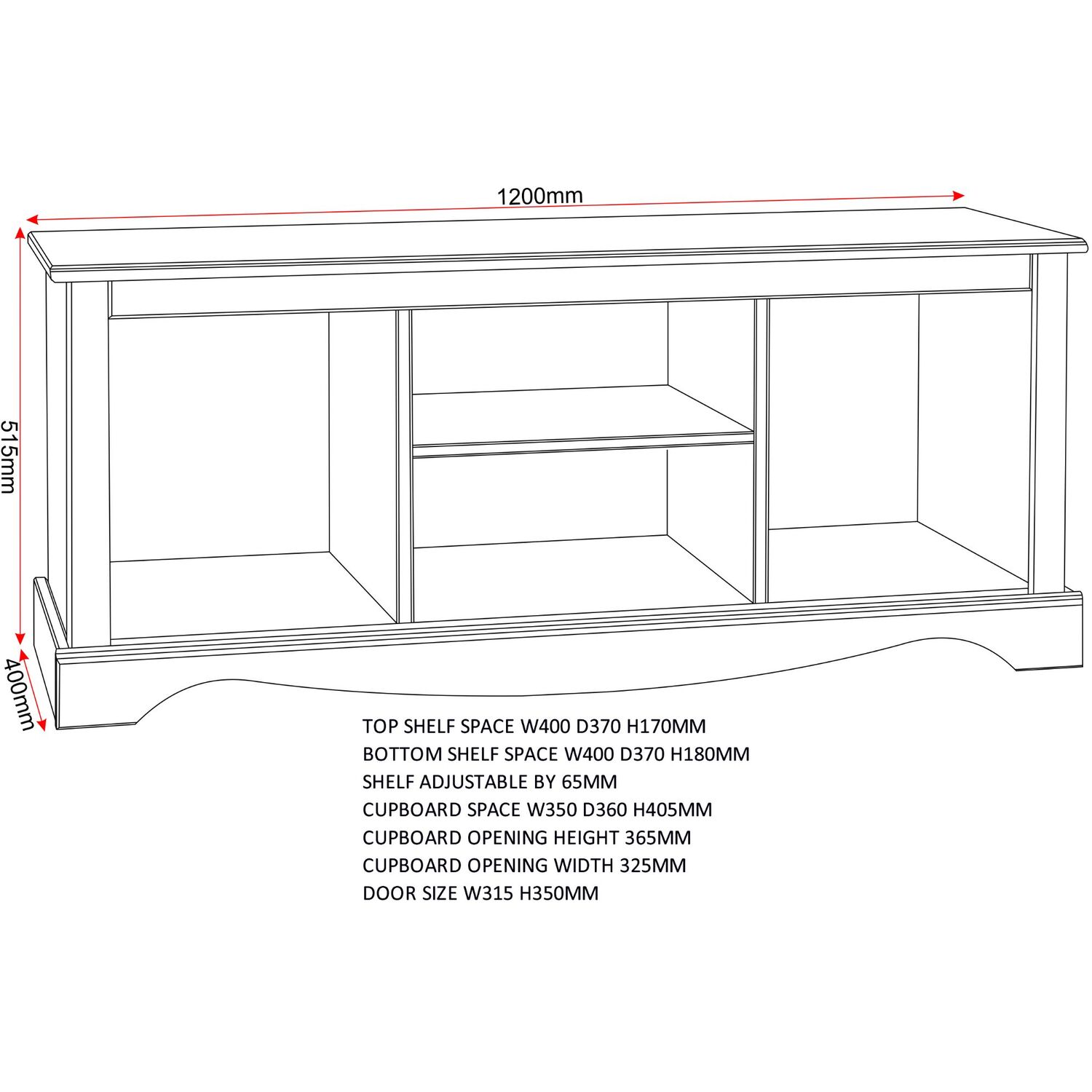 Corona 2 Door Flat Screen TV Unit