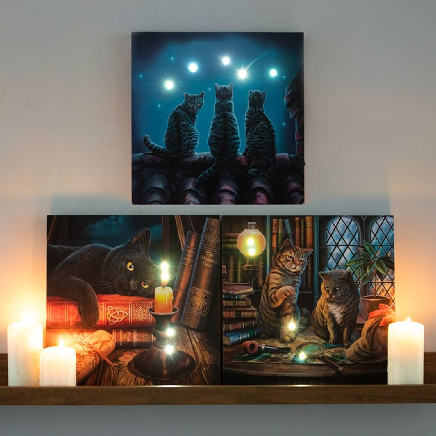 Lisa Parker's Purrlock Holmes Light Up Canvas Plaque
