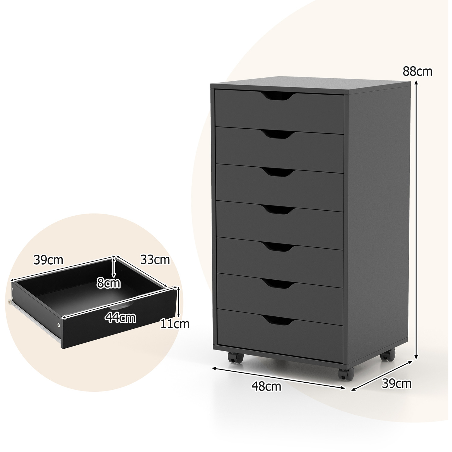 7 Drawer Chest Storage Dresser