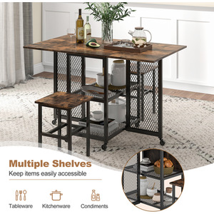 3-Piece Foldable Dining Table Set