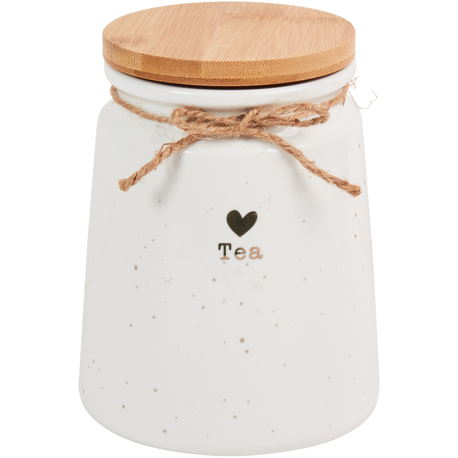 Gold Heart Canister with Bamboo Lid