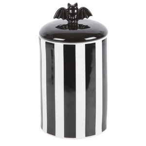 Black And White Striped Bat Storage Jar