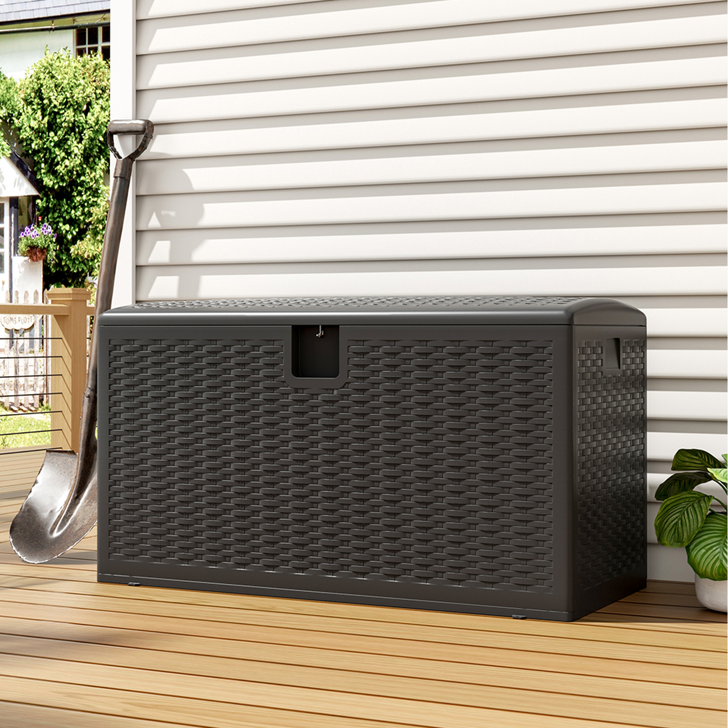99 Gallon Rattan Storage Box for Outdoor