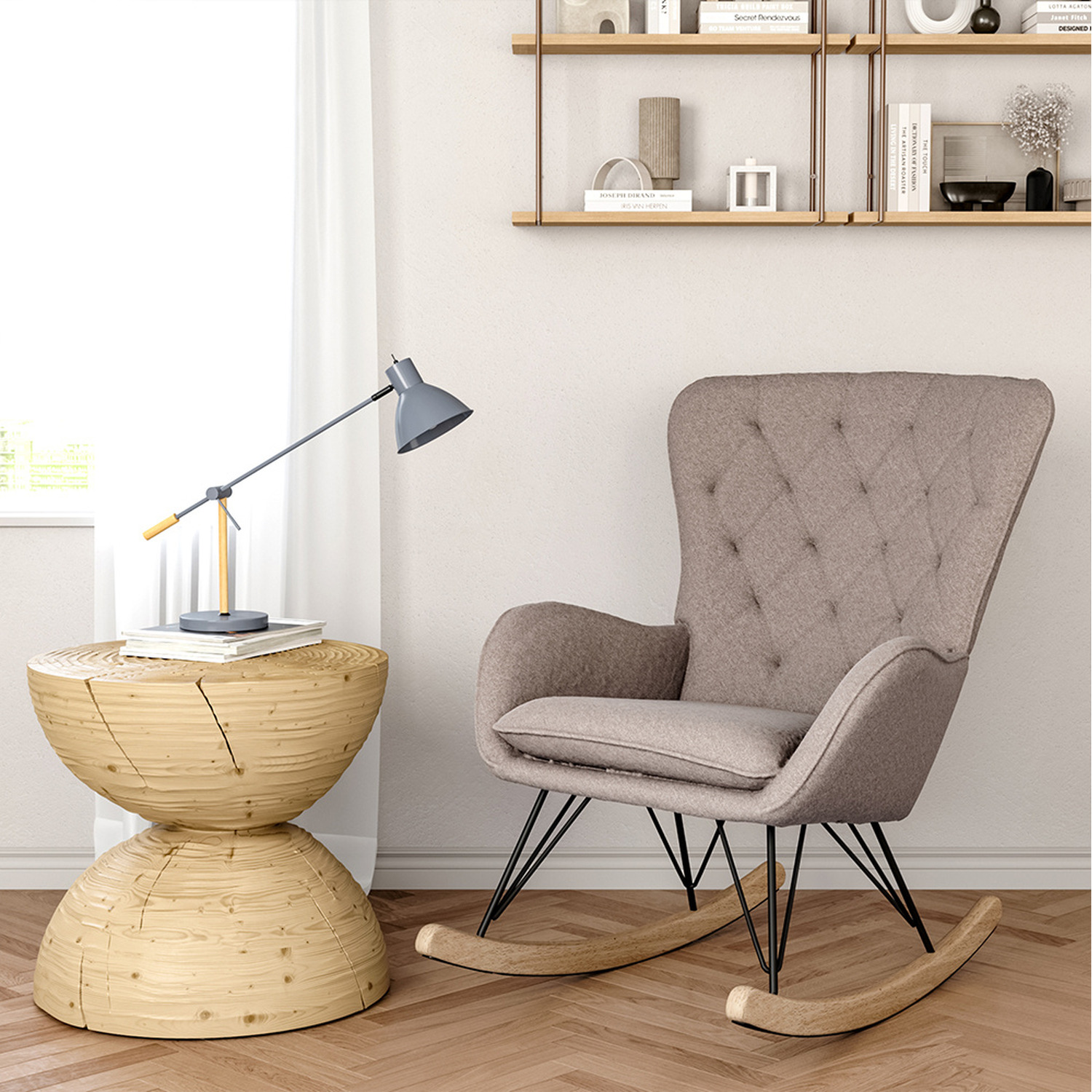 Modern Upholstered Rocking Chair for Living Room Bedroom