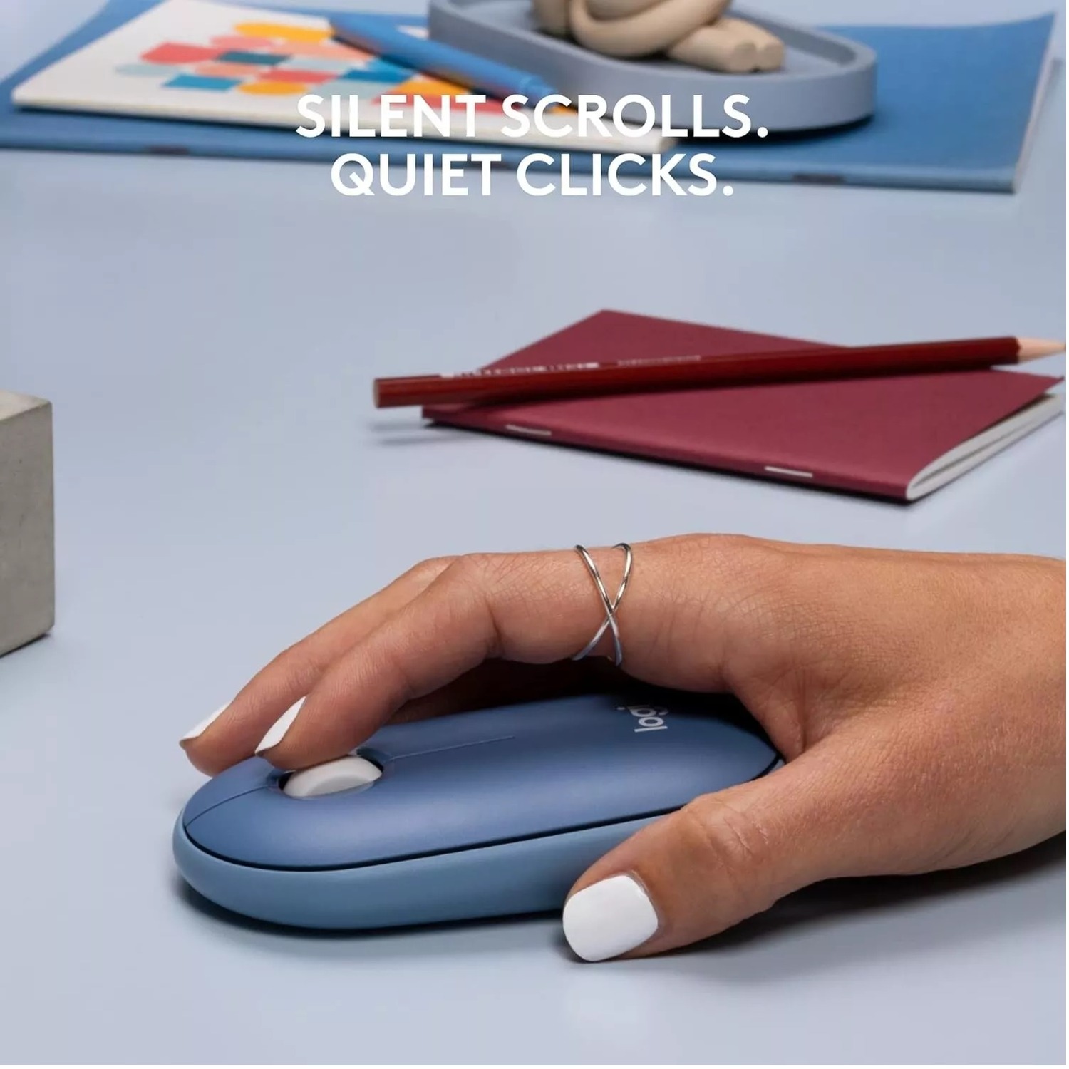 Logitech Pebble Wireless Bluetooth Mouse Blueberry