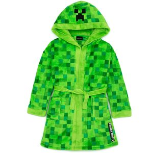 Minecraft Pixel Creeper Novelty Print Unisex Kids Bathrobe