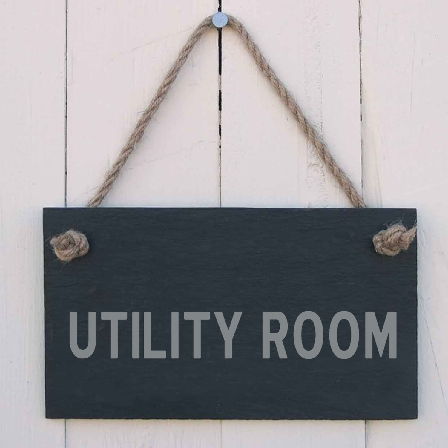 Slate Hanging Sign Utility Room