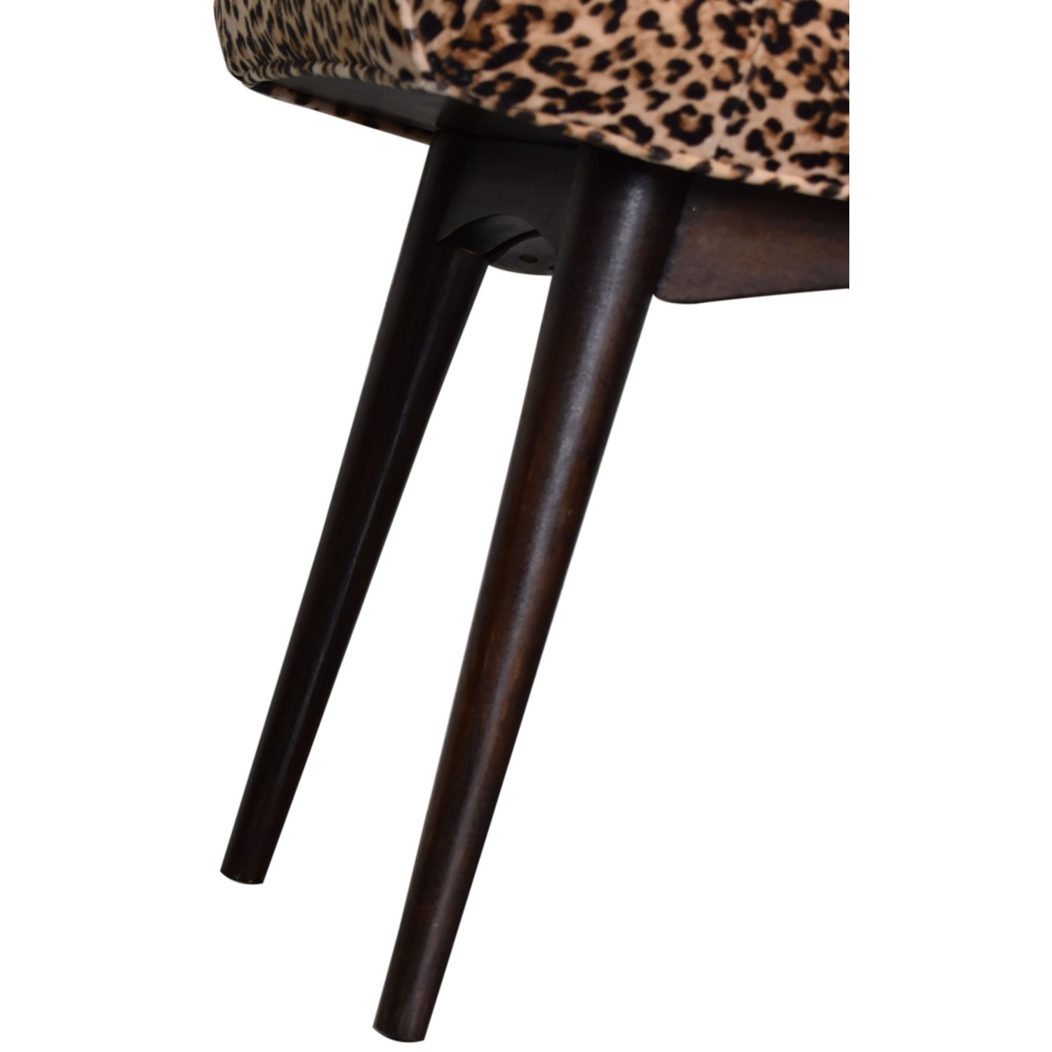 Modern Hand Crafted Leopard Print Curved Bench