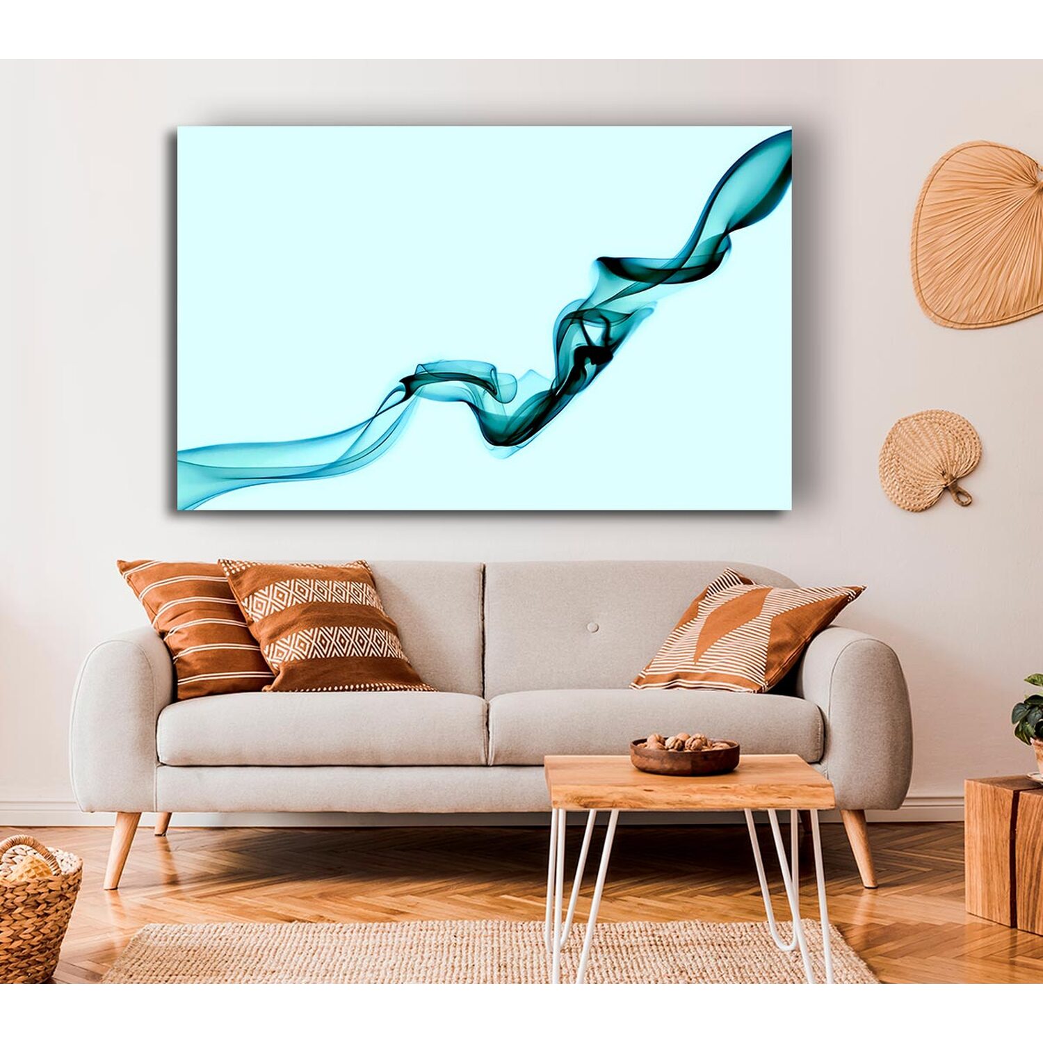 Baby Blue Silk Canvas Print Wall Art