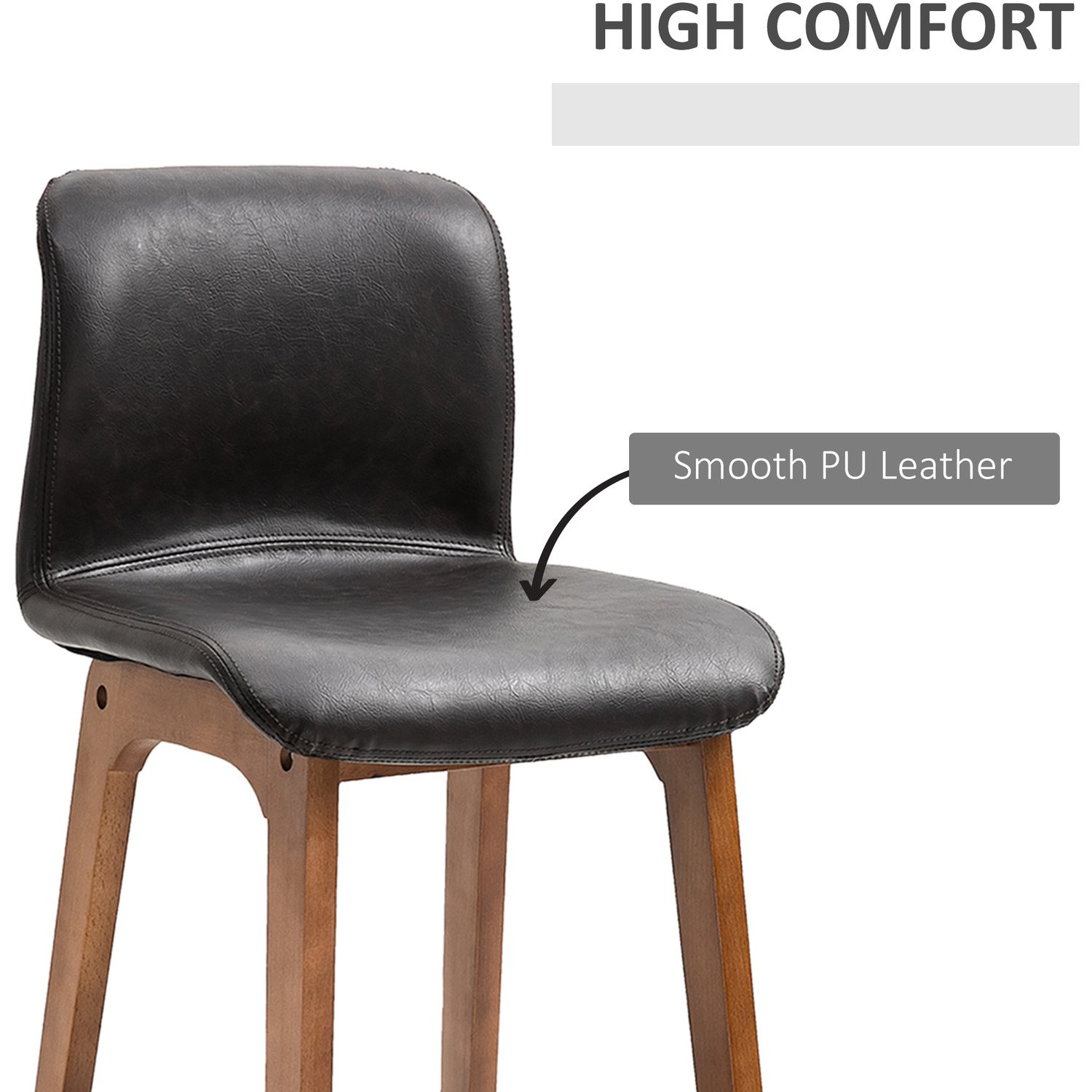 HOMCOM Upholstered Bar Stools Set of 2