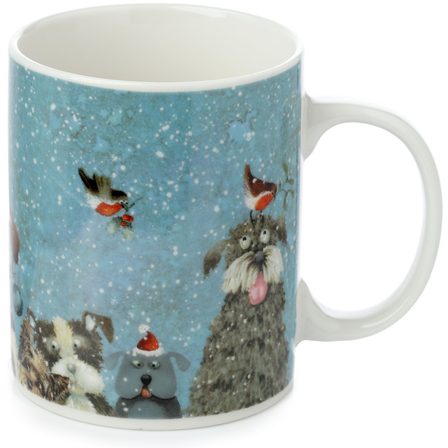 Christmas Novelty Porcelain Mug - Jan Pashley Christmas Dogs
