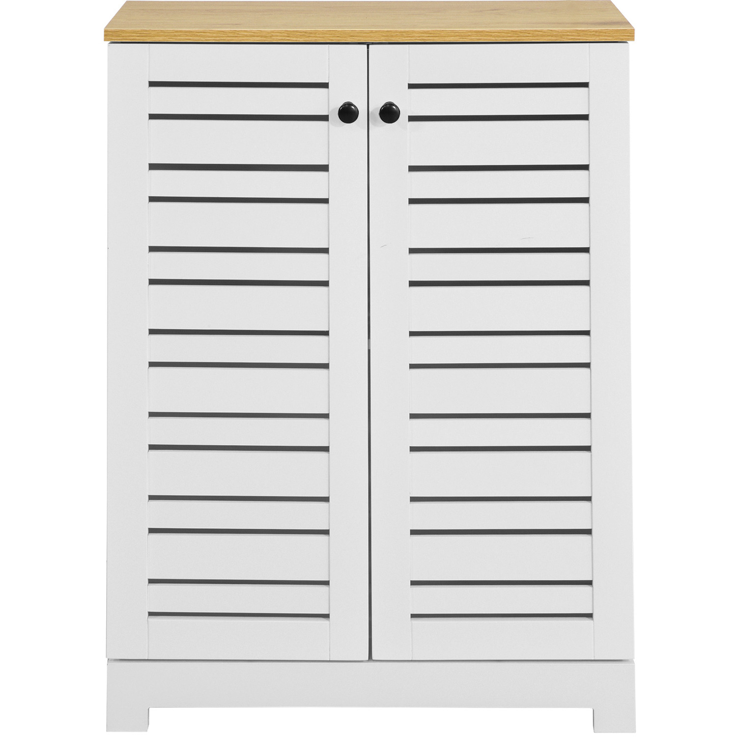 SoBuy Bathroom Storage Cabinet Cupboard with 2 Slatted Doors