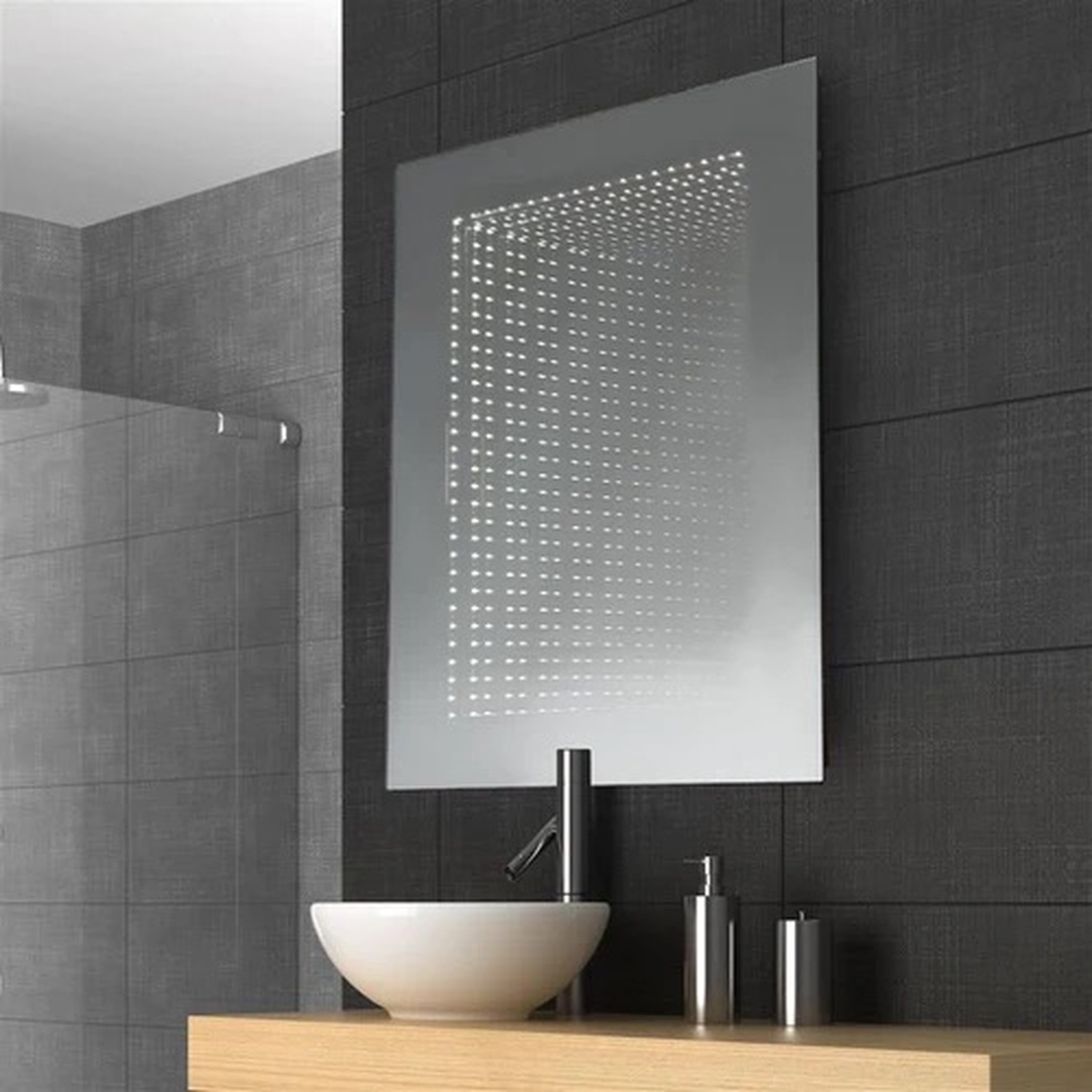 CGC LED Infinity Rectangular Bathroom Mirror Wall Light IP44