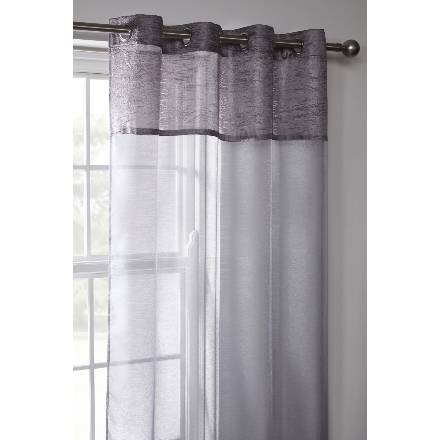 Crushed Velvet Eyelet Voile Curtains