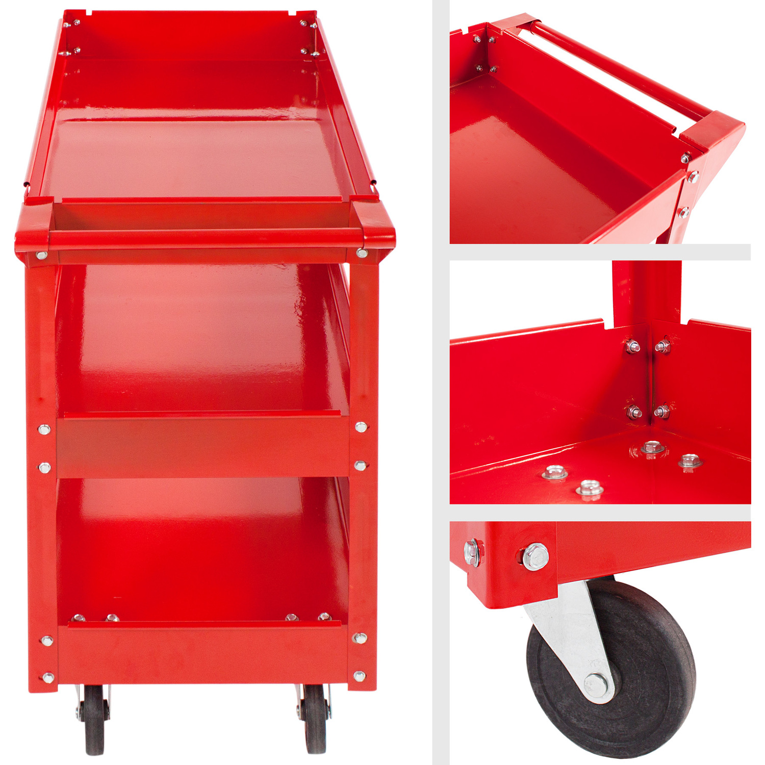 Set of 2 Tool Trolleys with 3 Shelves