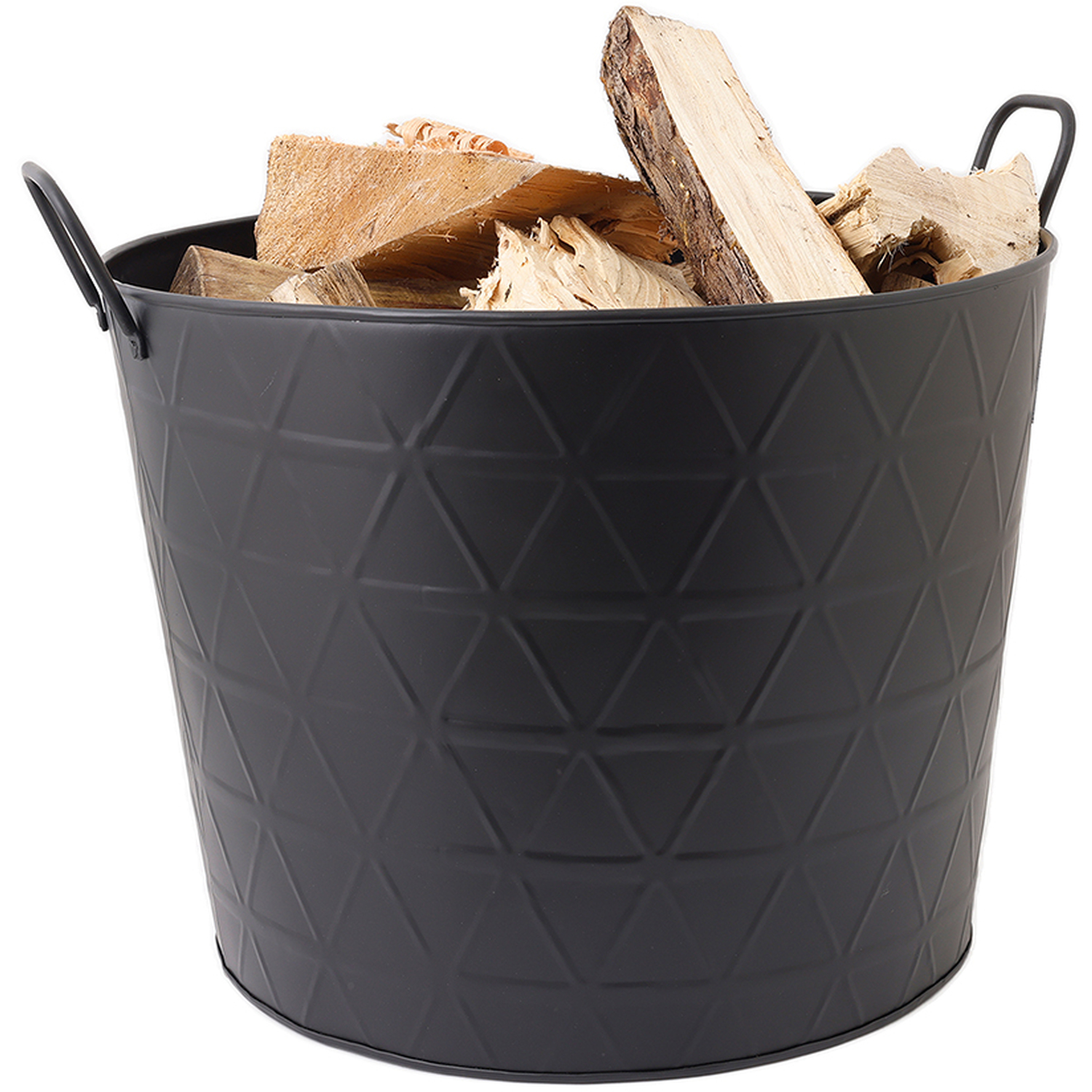 Yew Fireside Log Bucket Contemporary Design Iron Matte