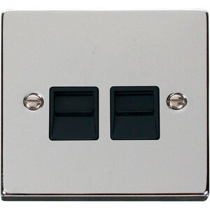 Polished Chrome Master Telephone Twin Socket