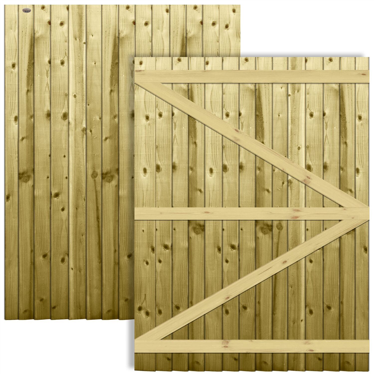 Overlapped Feather Edge Pathway Semi-Braced Flat Top Pedestrian Garden Gate