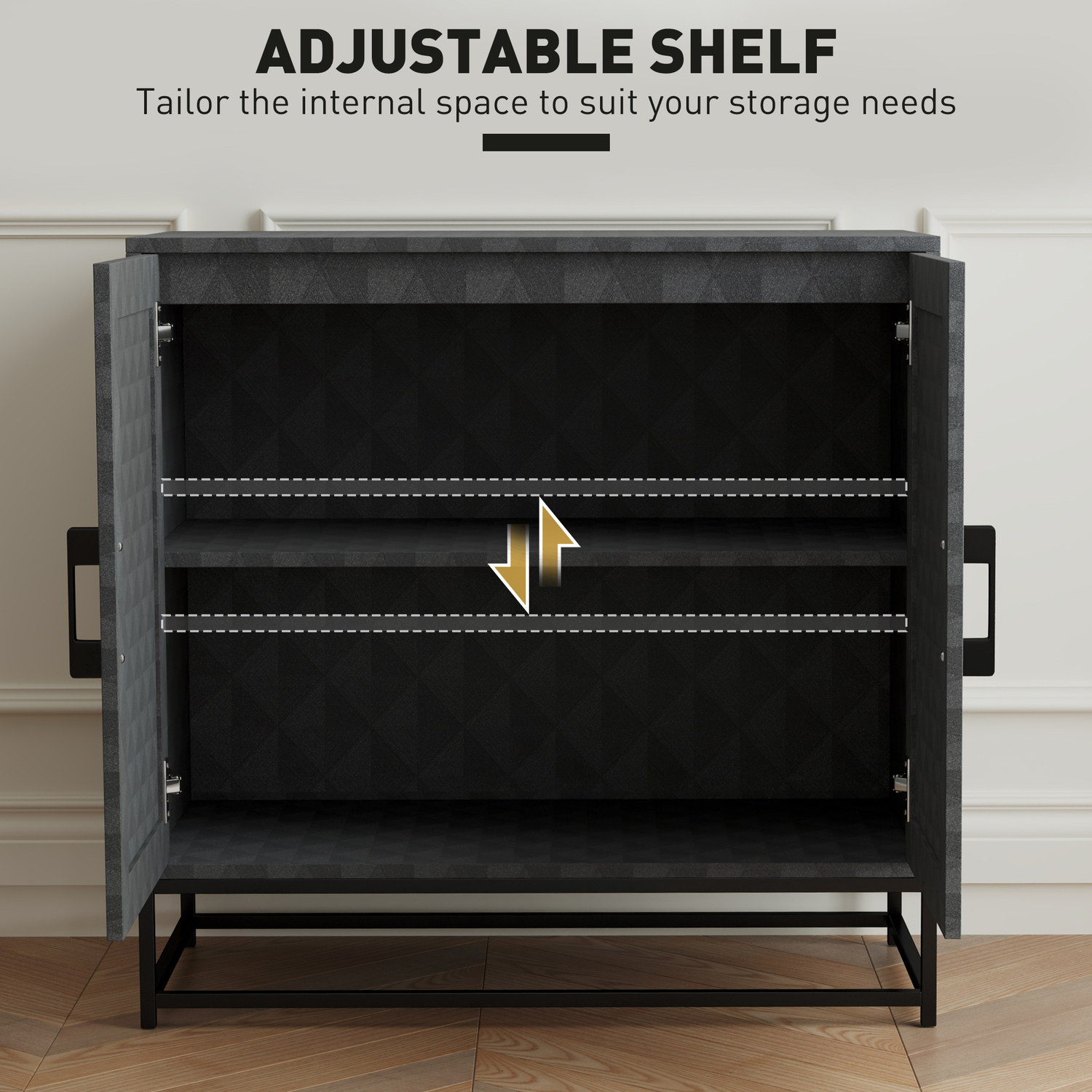 HOMCOM Sideboard Cabinet with Adjustable Shelf and 2 Doors