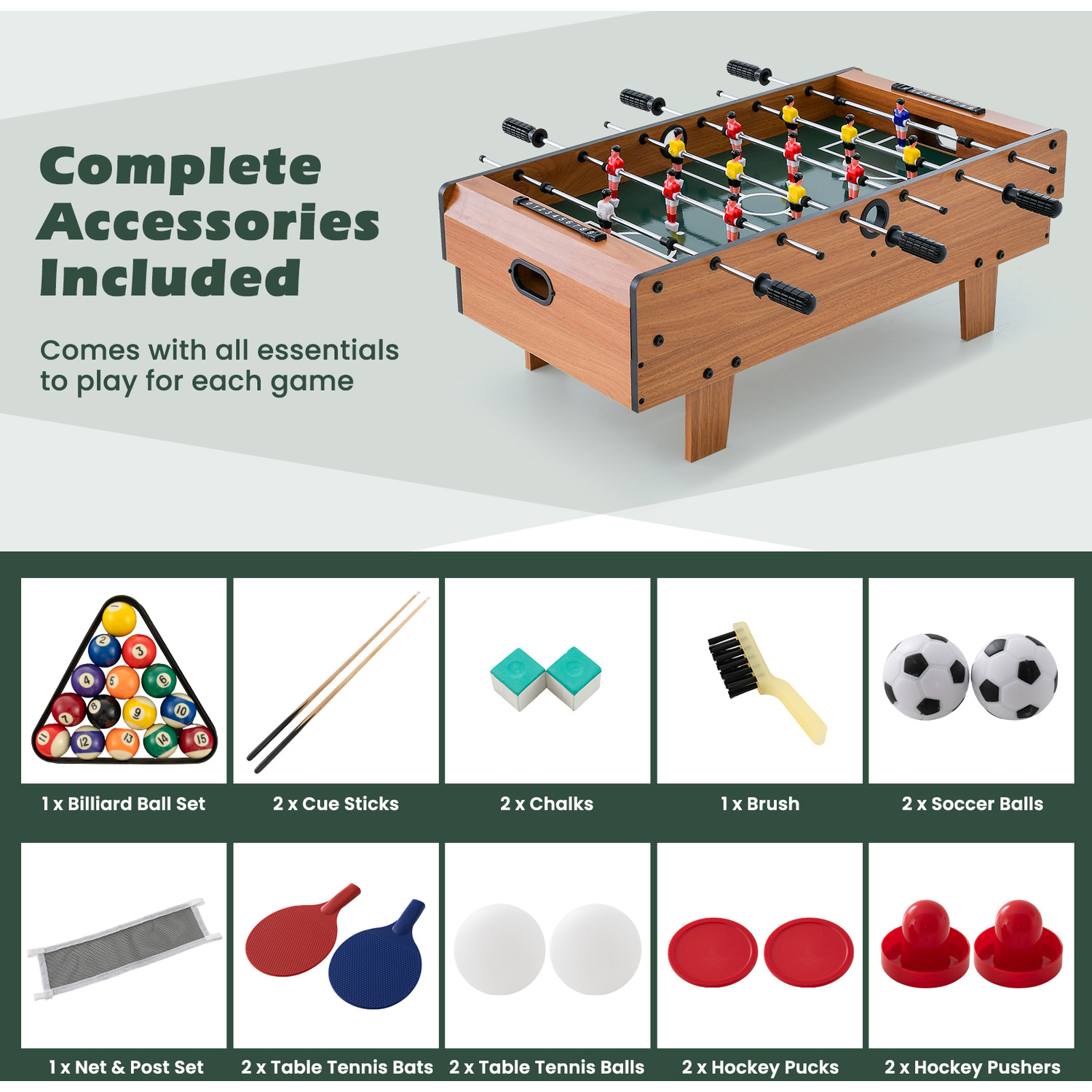 4 in 1 Combo Game Table Set Foosball Table