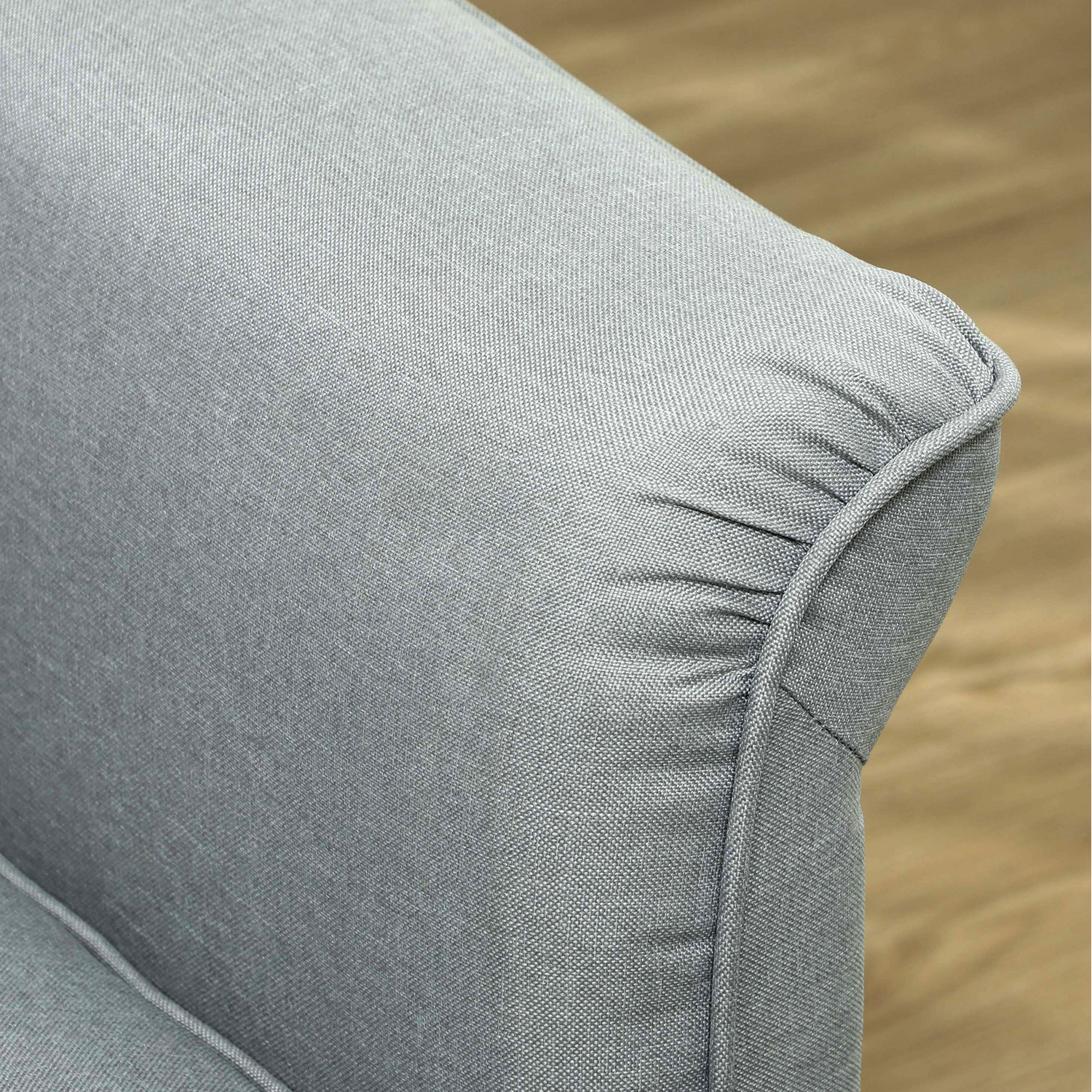 HOMCOM 3 Seater Sofa with Spring Cushion Rubber Wood