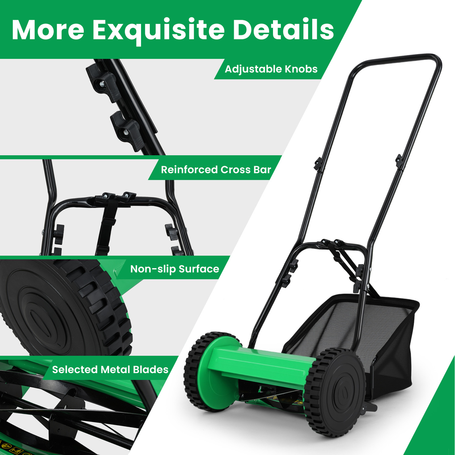 Push Lawn Mower Manual Grass Sweeper