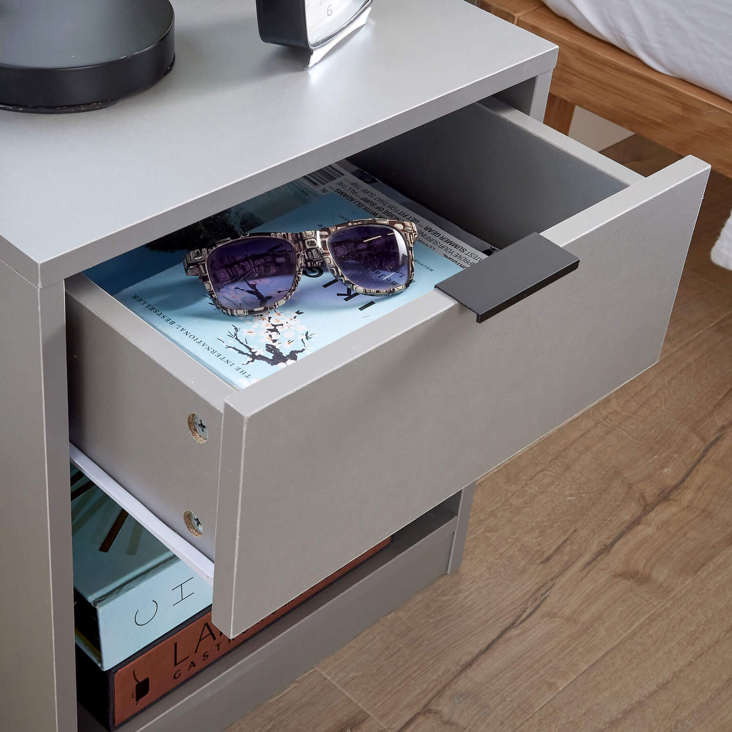 Phoenix 1 Drawer Bedside Table Storage Unit