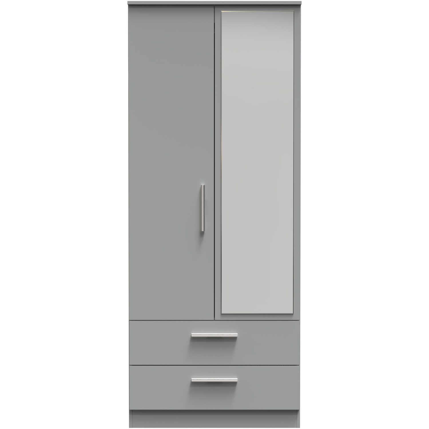 Contrast Ready Assembled 2 Door 2 Drawer Mirrored Robe