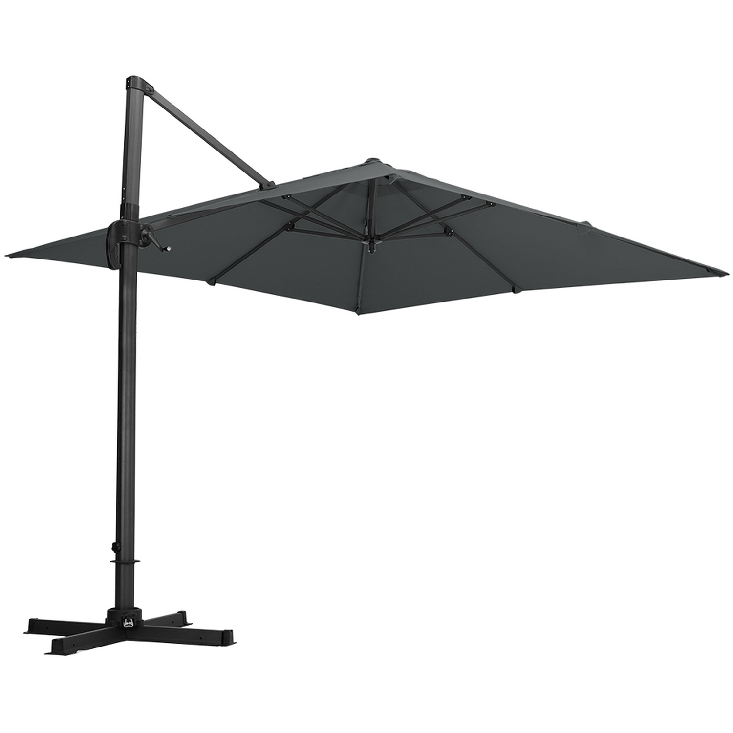 Adjustable Cantilever Parasol with Sturdy 4-Piece Base