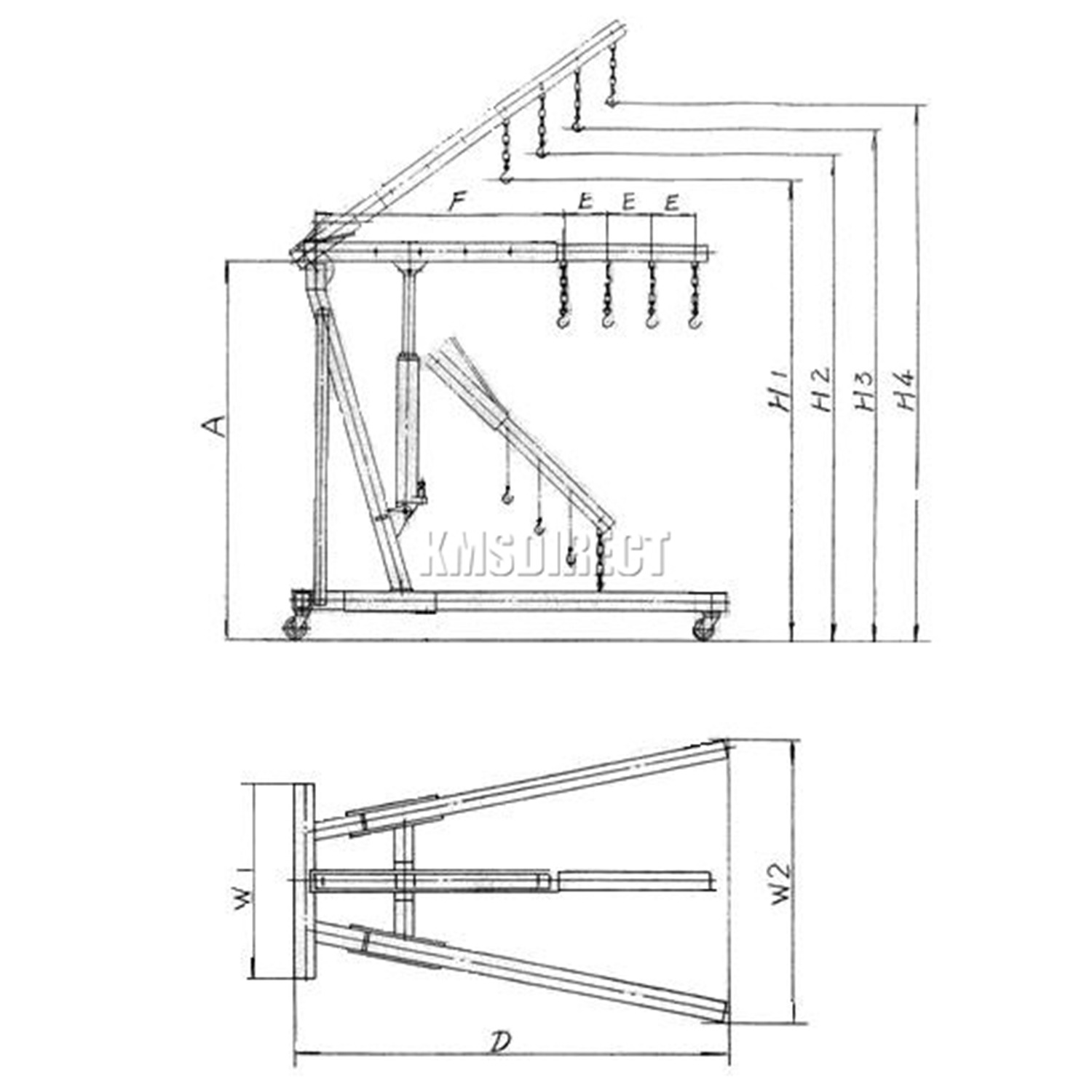 SwitZer 1 Tonne Folding Engine Crane Stand Hoist Lift
