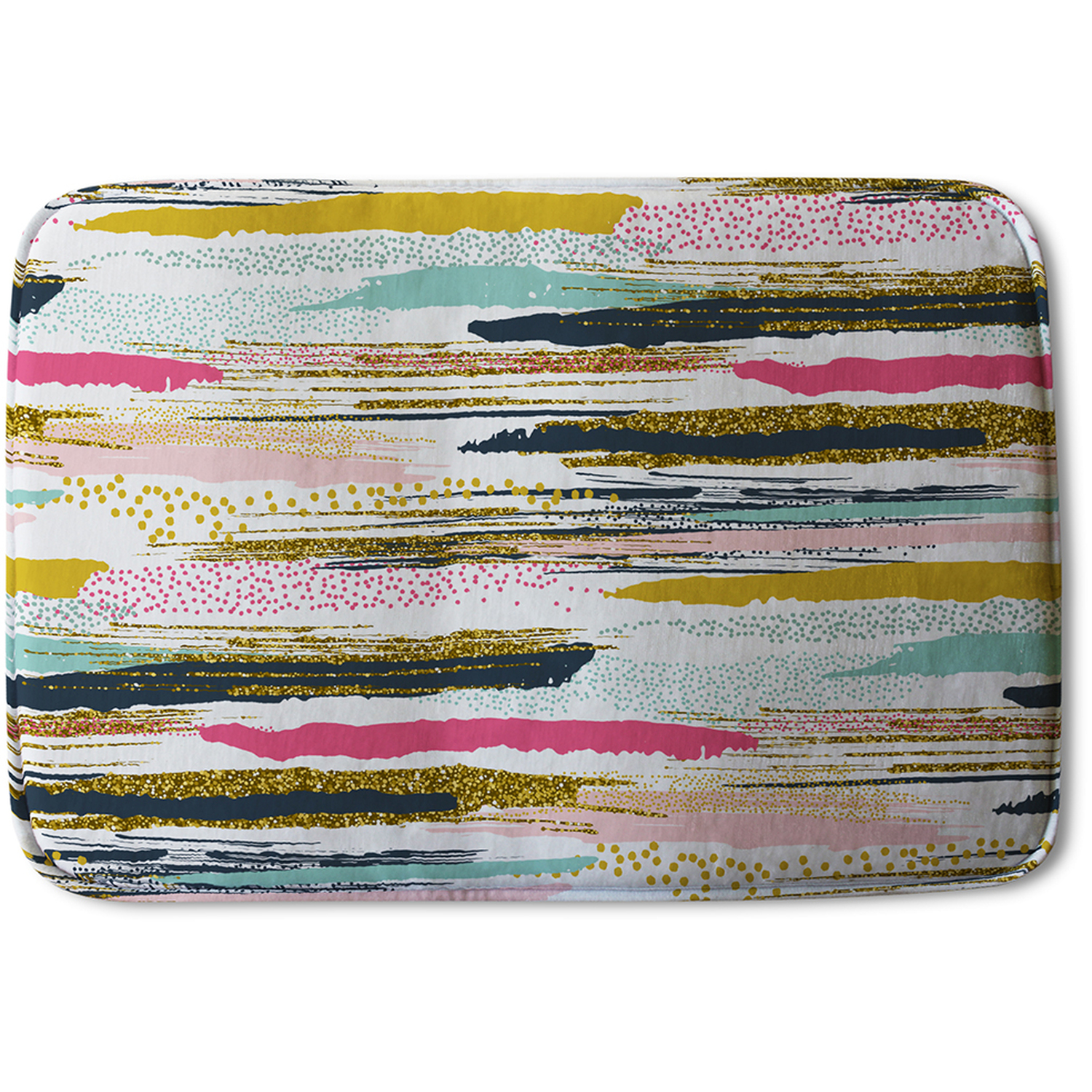 Coloured Stripes Spots Soft Bathmat