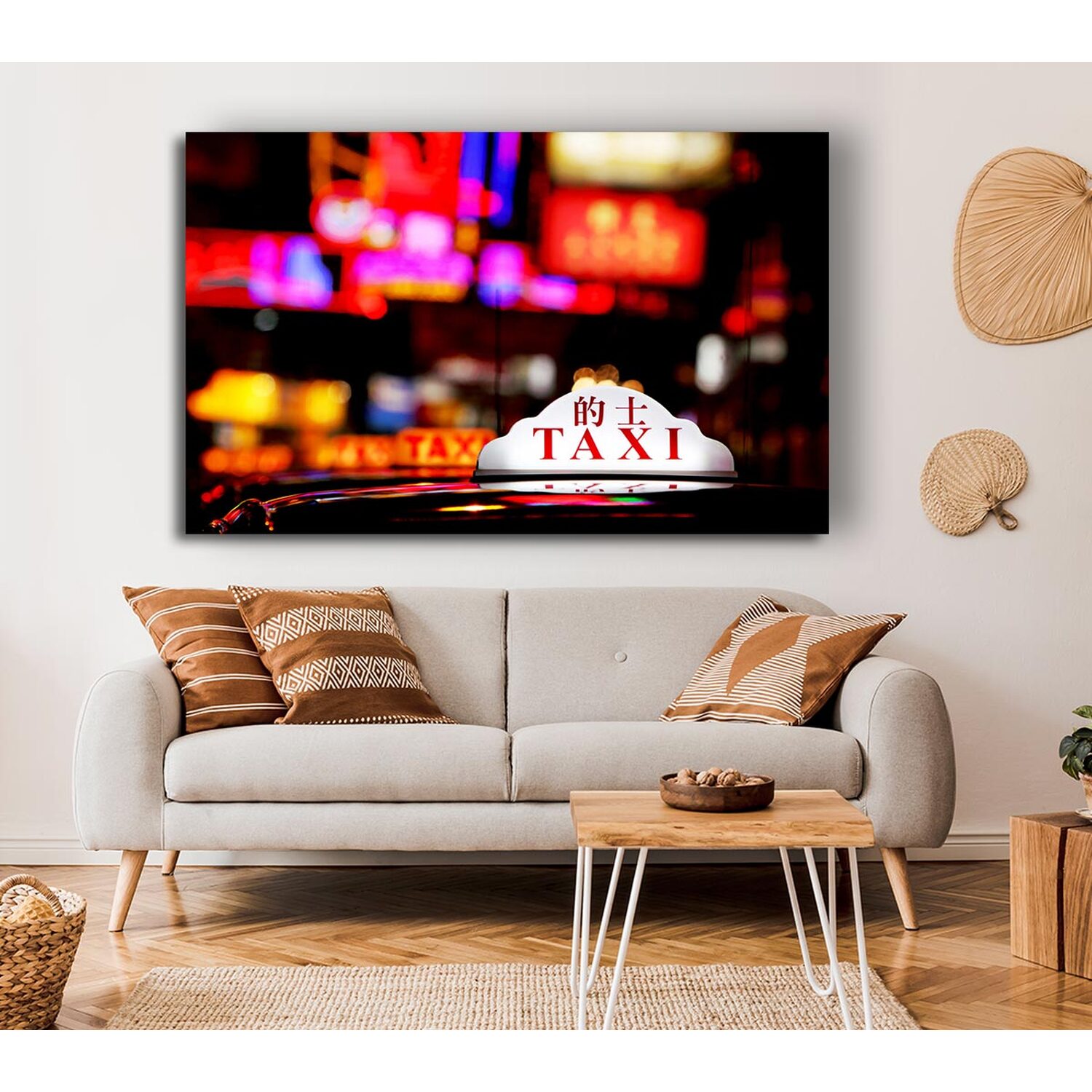 Hong Kong Taxi Canvas Print Wall Art