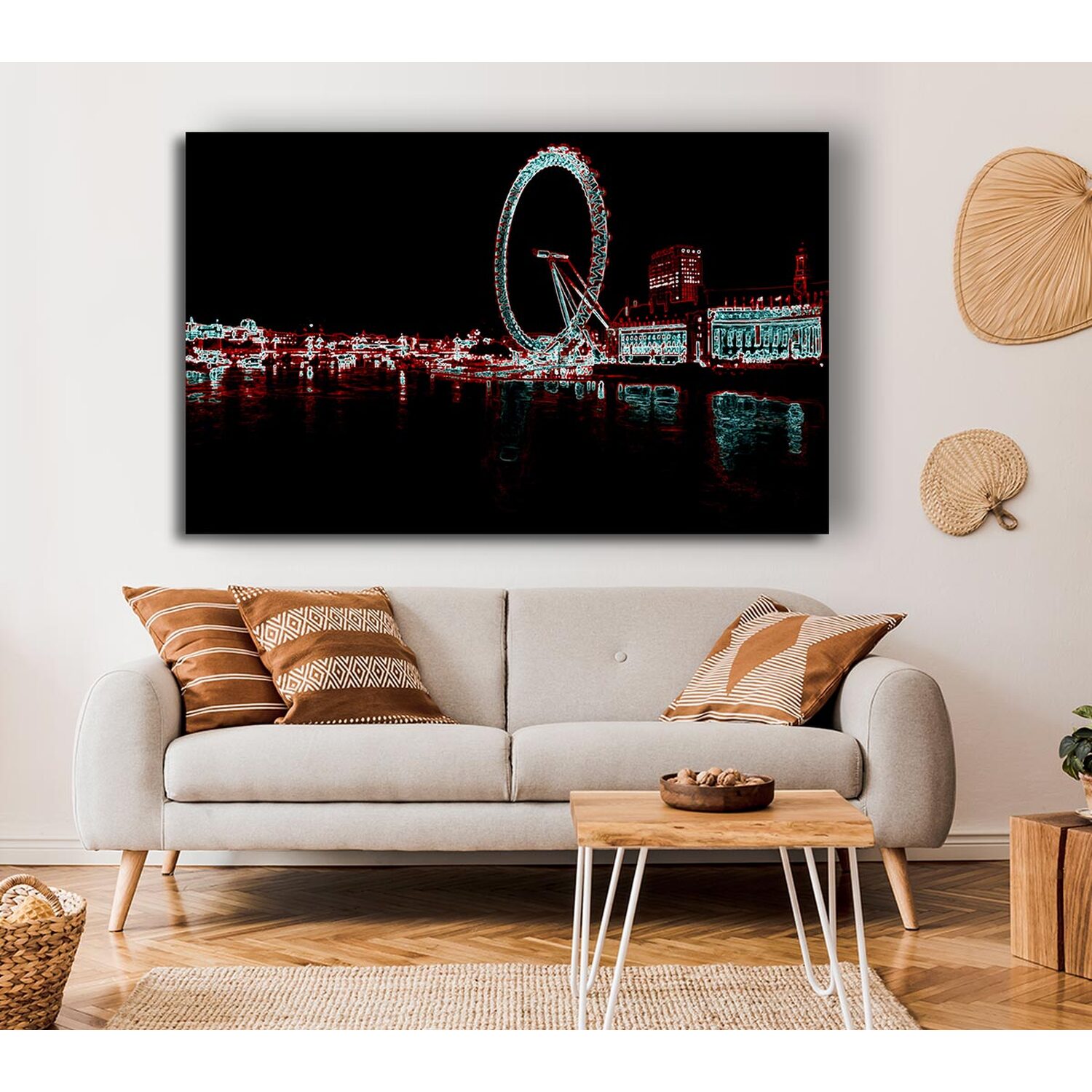 London Thames London Eye Canvas Print Wall Art