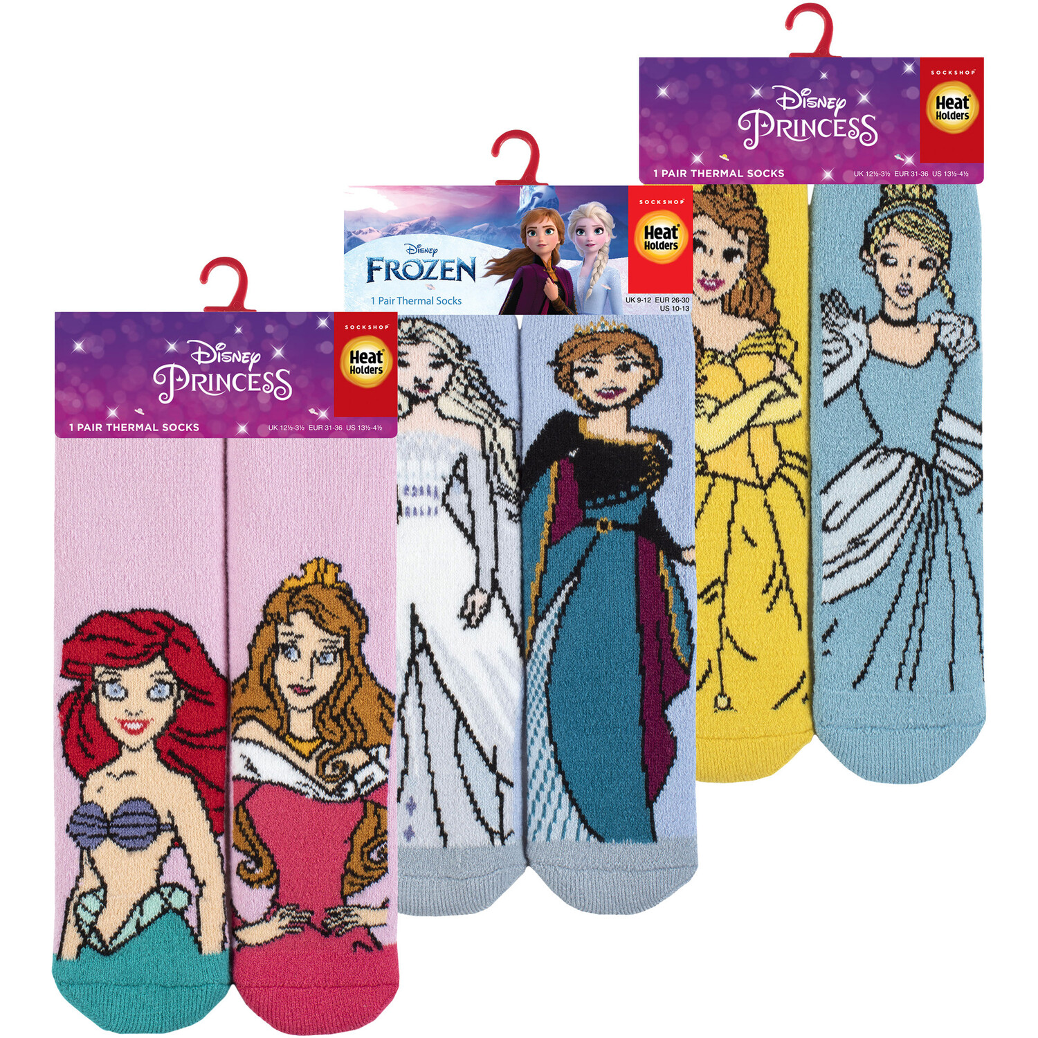 Heat Holders Lite 3 Pairs Disney Princess Socks