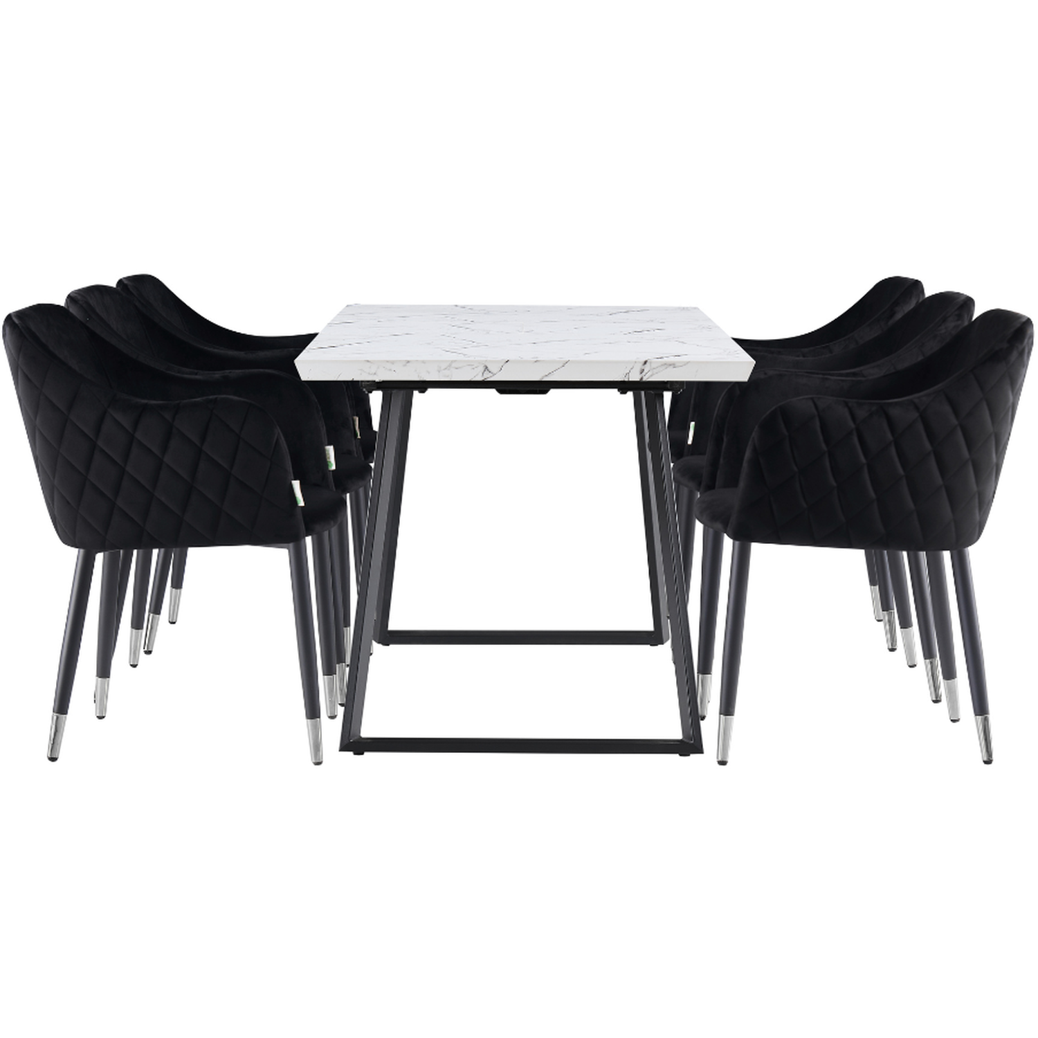 Verona Toga LUX Dining Set with a Dining Table and 6 Velvet Chairs