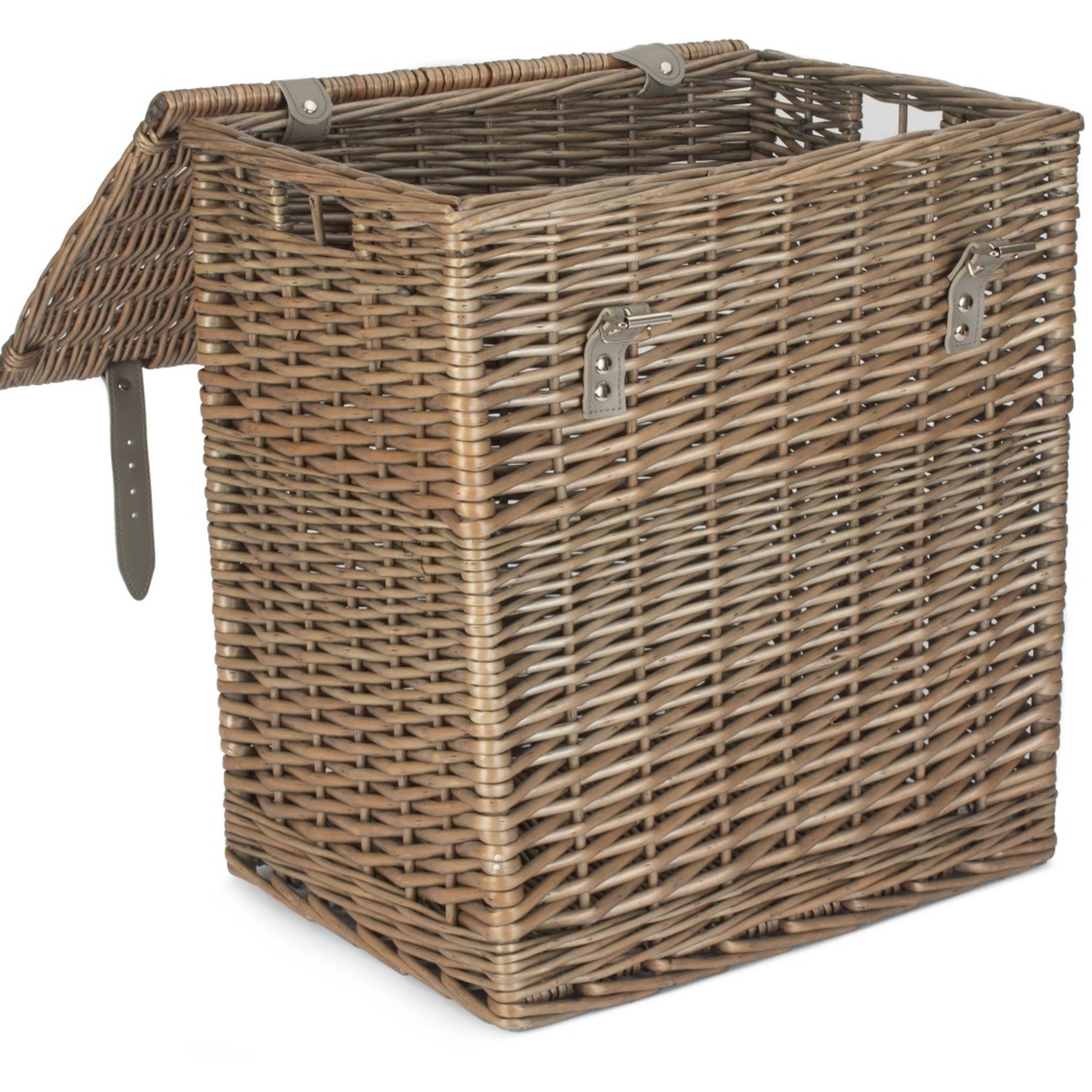 Antique Wash Vintner Storage Wicker Picnic Basket
