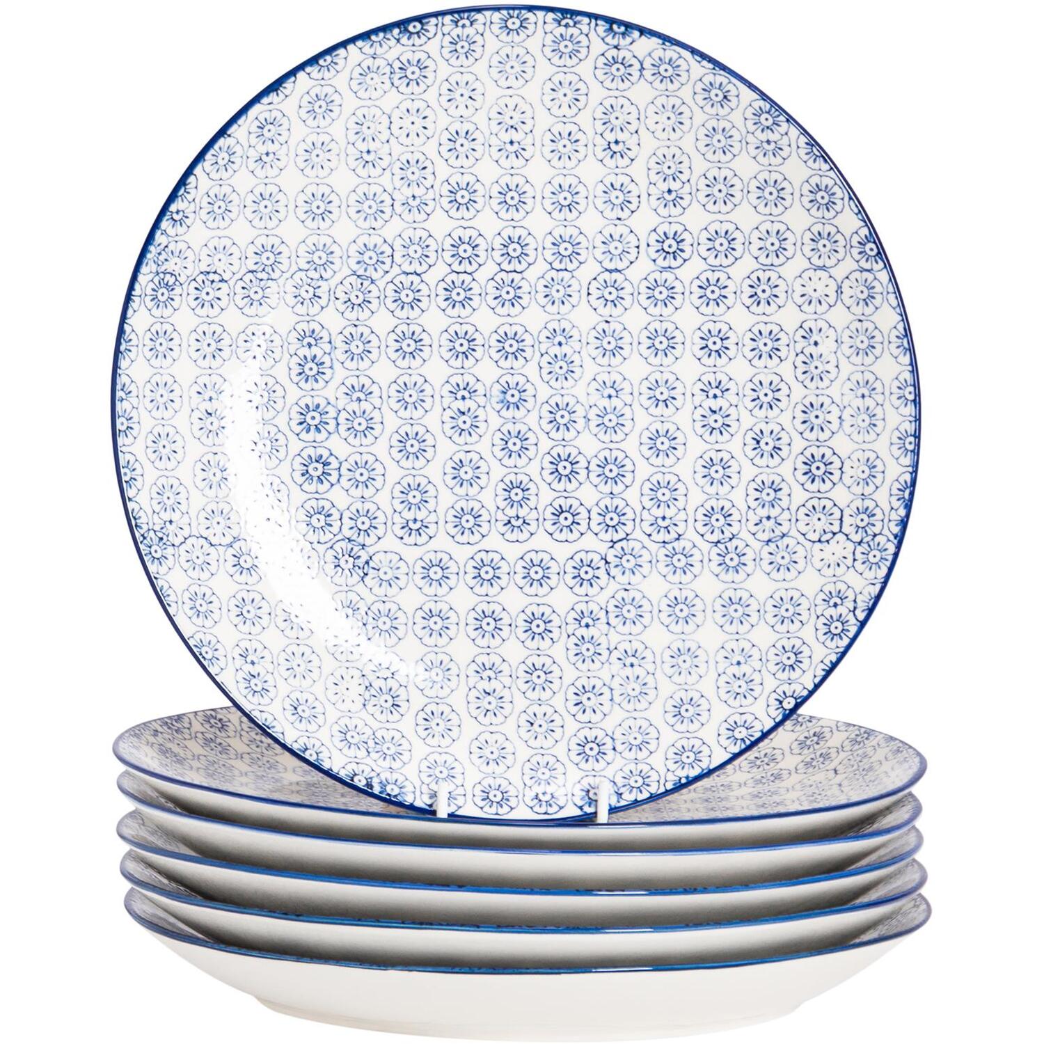 Hand-Printed Dinner Plates - 25.5cm - Pack of 6