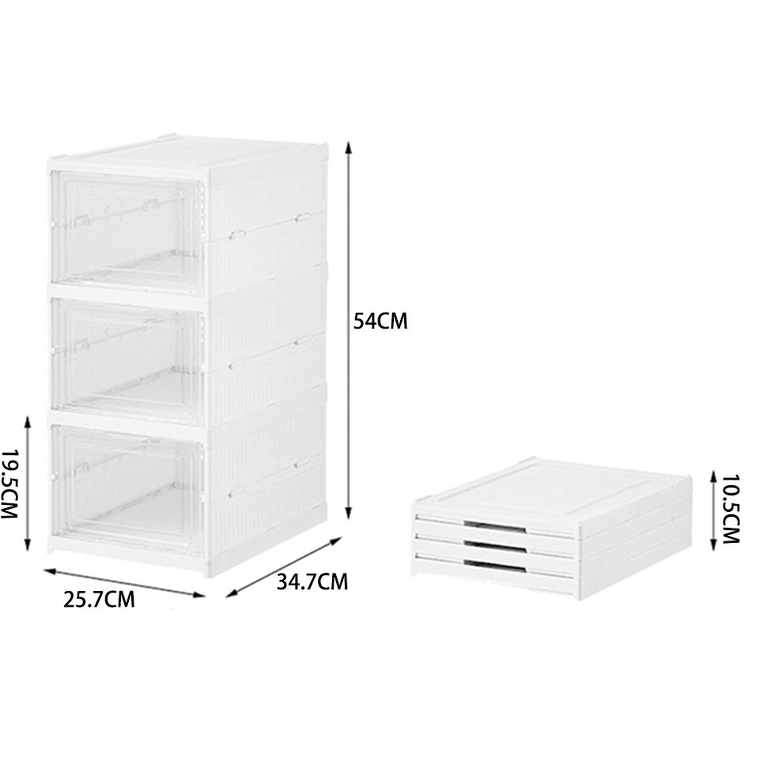 3 Tier Foldable Shoe Storage Box Unit