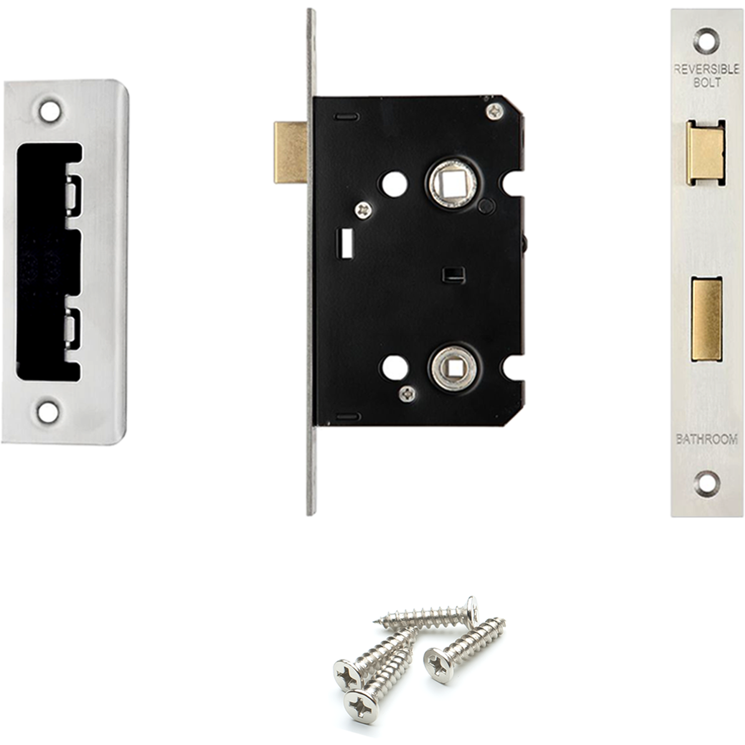 Solace Satin Nickel Bathroom Door Lever Handles On Rose - Bathroom Kit