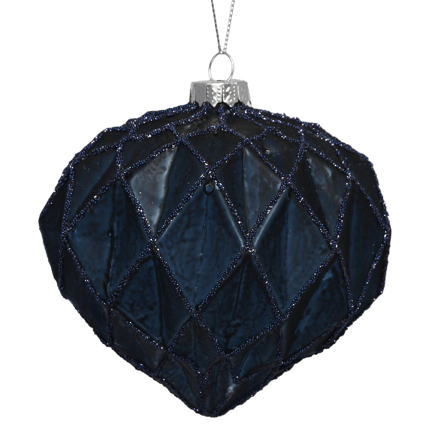 Navy Geometric Bauble