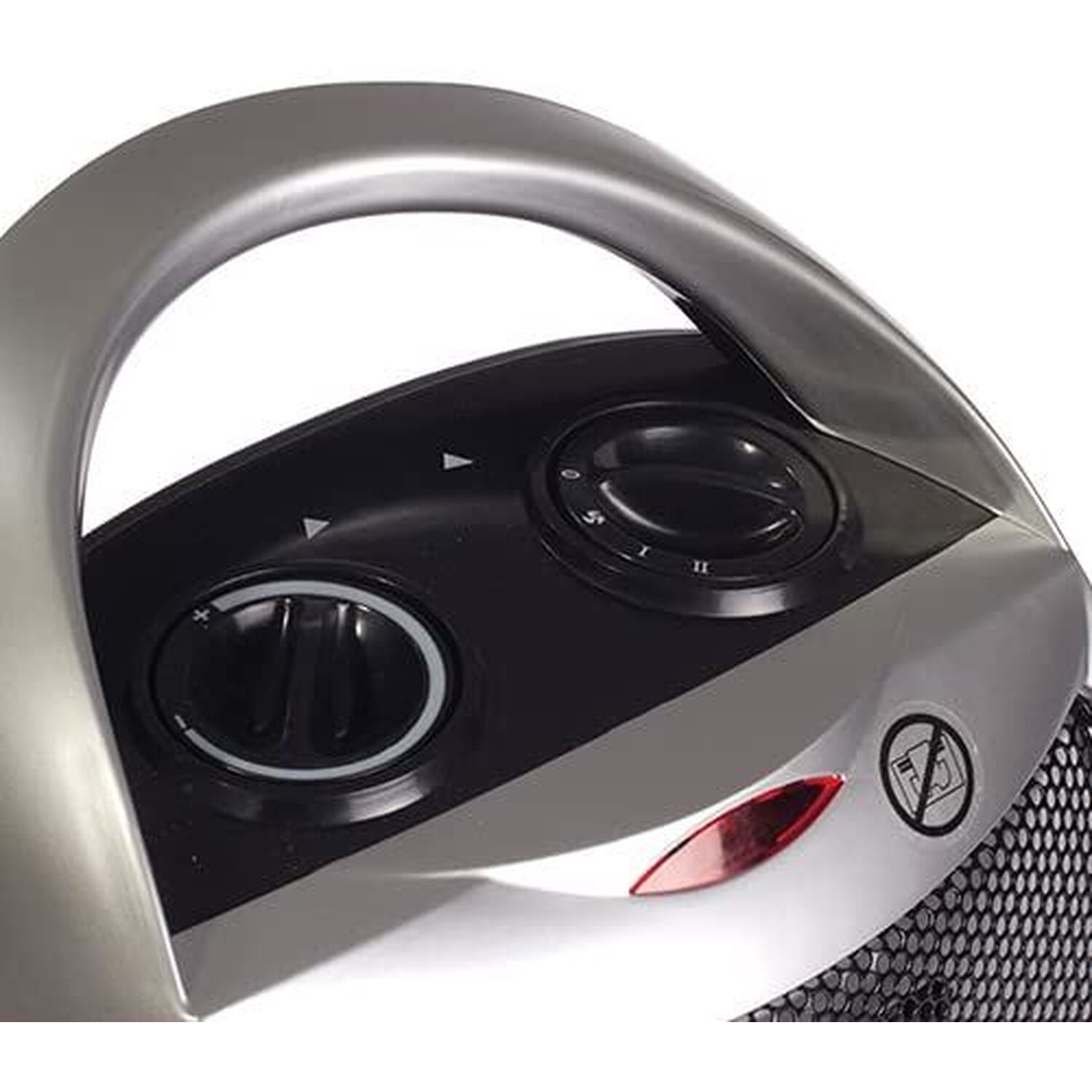 1800W PTC Ceramic Fan Heater Silver Pack of Two