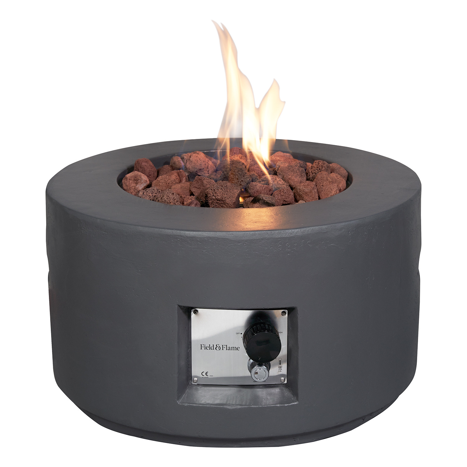 Field and Flame Canna Gas Fire Pit in Charcoal Grey