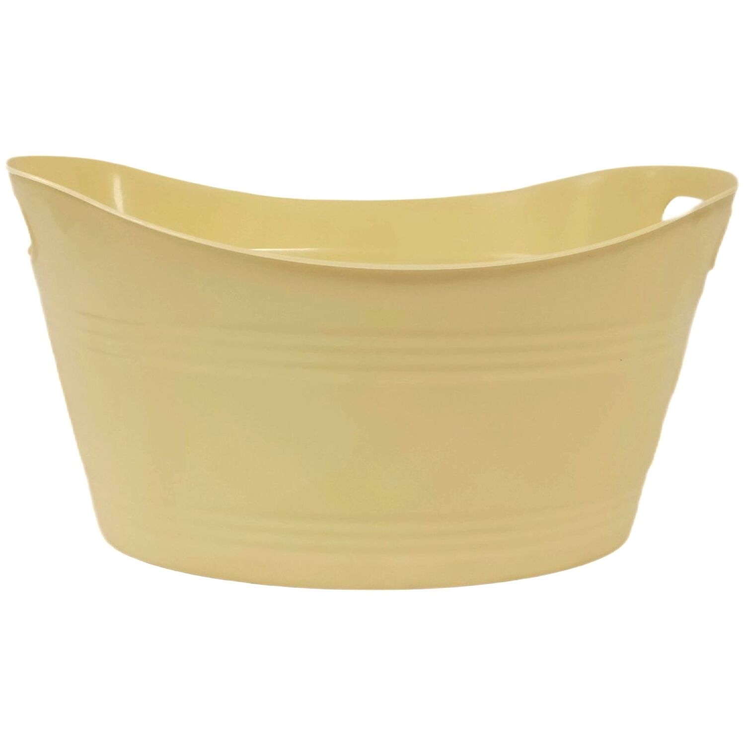 Small Yellow Plastic Ice Bucket With Handle Drink Cooler Tub Party