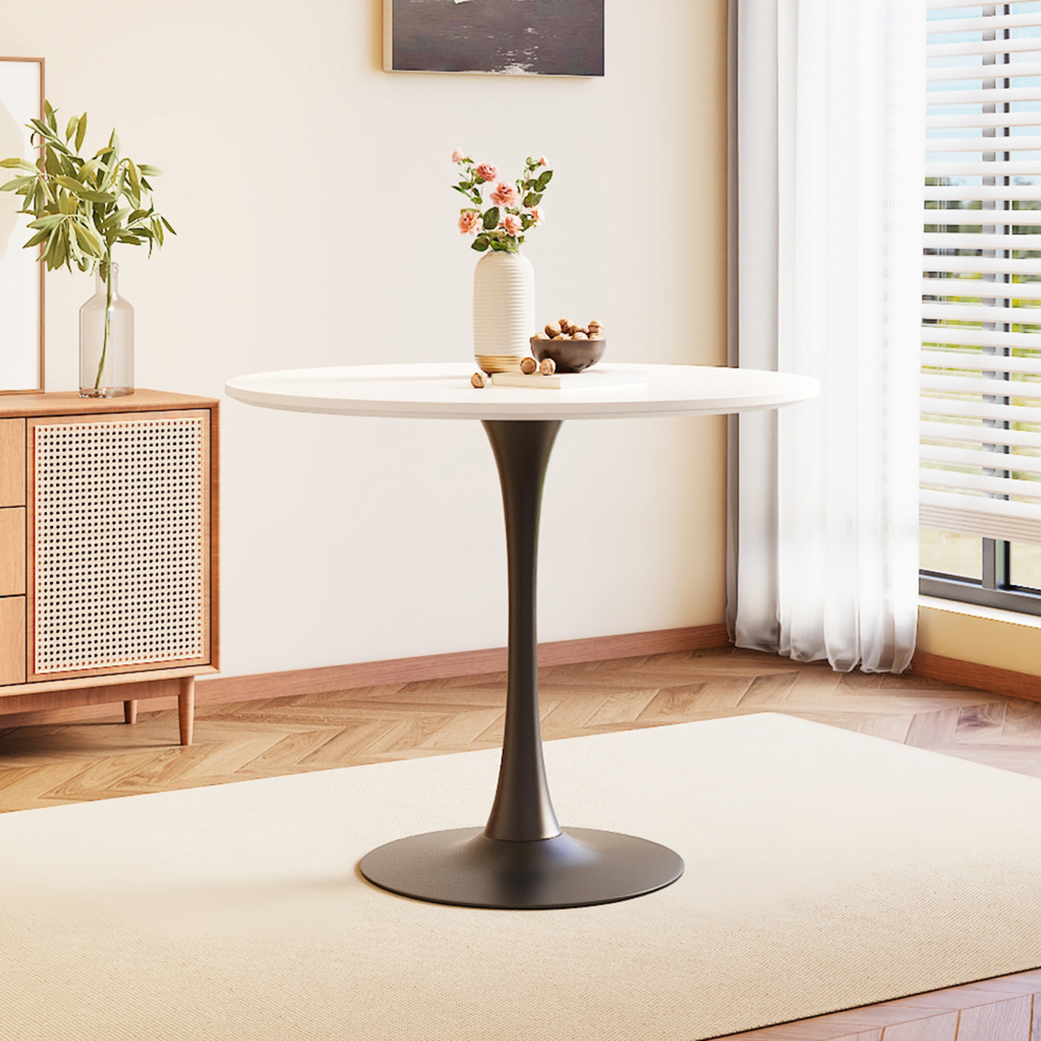 Modern Round Dining Table Kitchen Coffee Bistro Table Home Furniture
