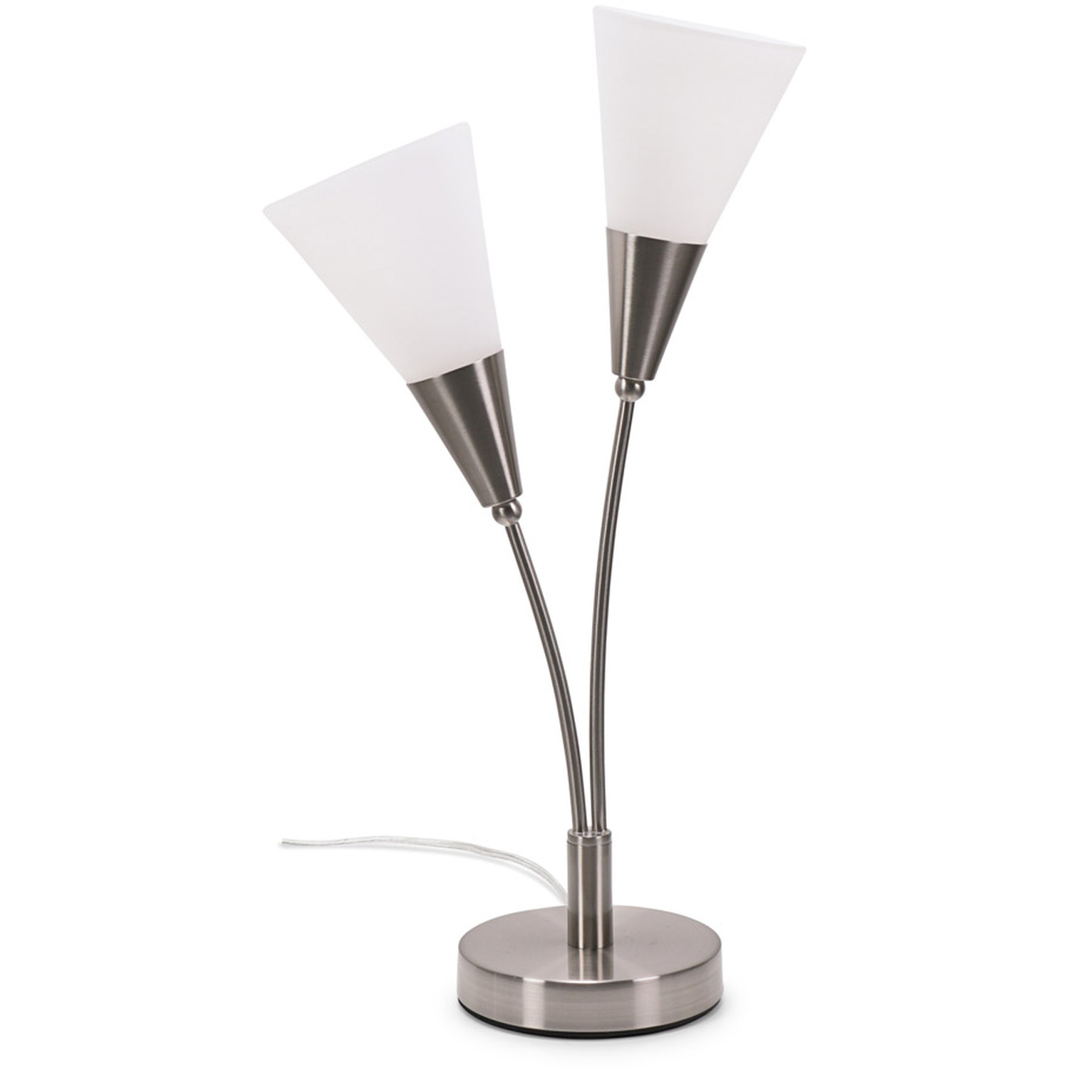 Kristina Frosted White Shade 2 Way Metal Uplighter Table Lamp with LED ...