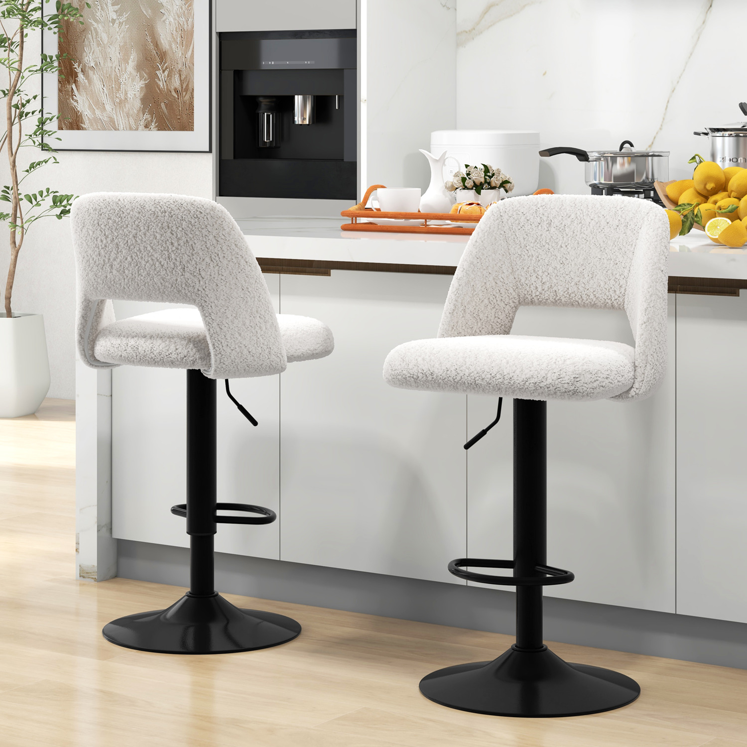 Adjustable Swivel Bar Stools Set of 2
