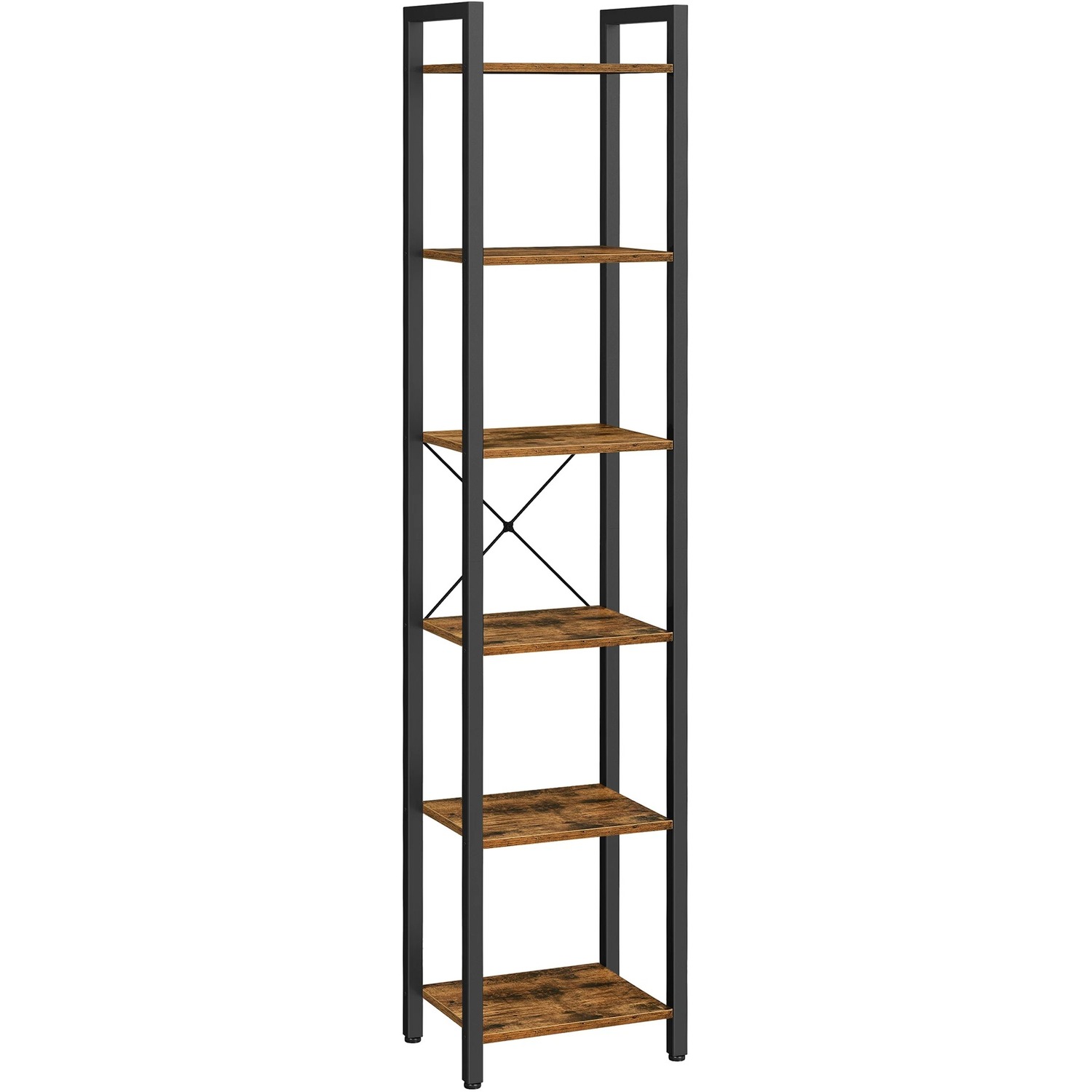 6 Tier Tall Narrow Shelving Unit Bookcase