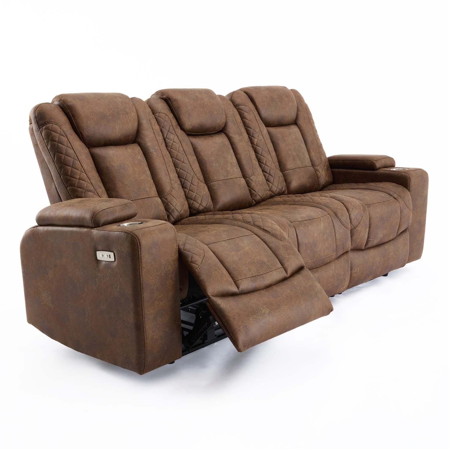 Ashton 3 Seater Fabric Auto Recliner Sofa