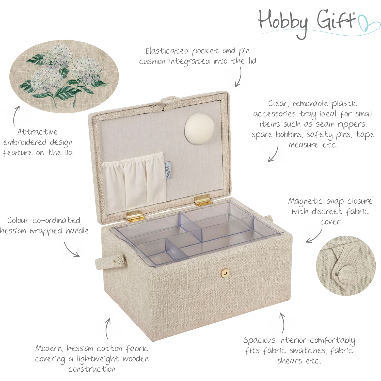 HG Sewing Box Embroidered Lid
